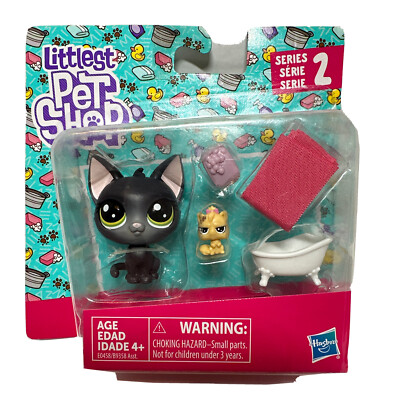 Littlest Pet Shop Mommy and Baby Jade Catkin #74 KittyLina Snapper #75 ...