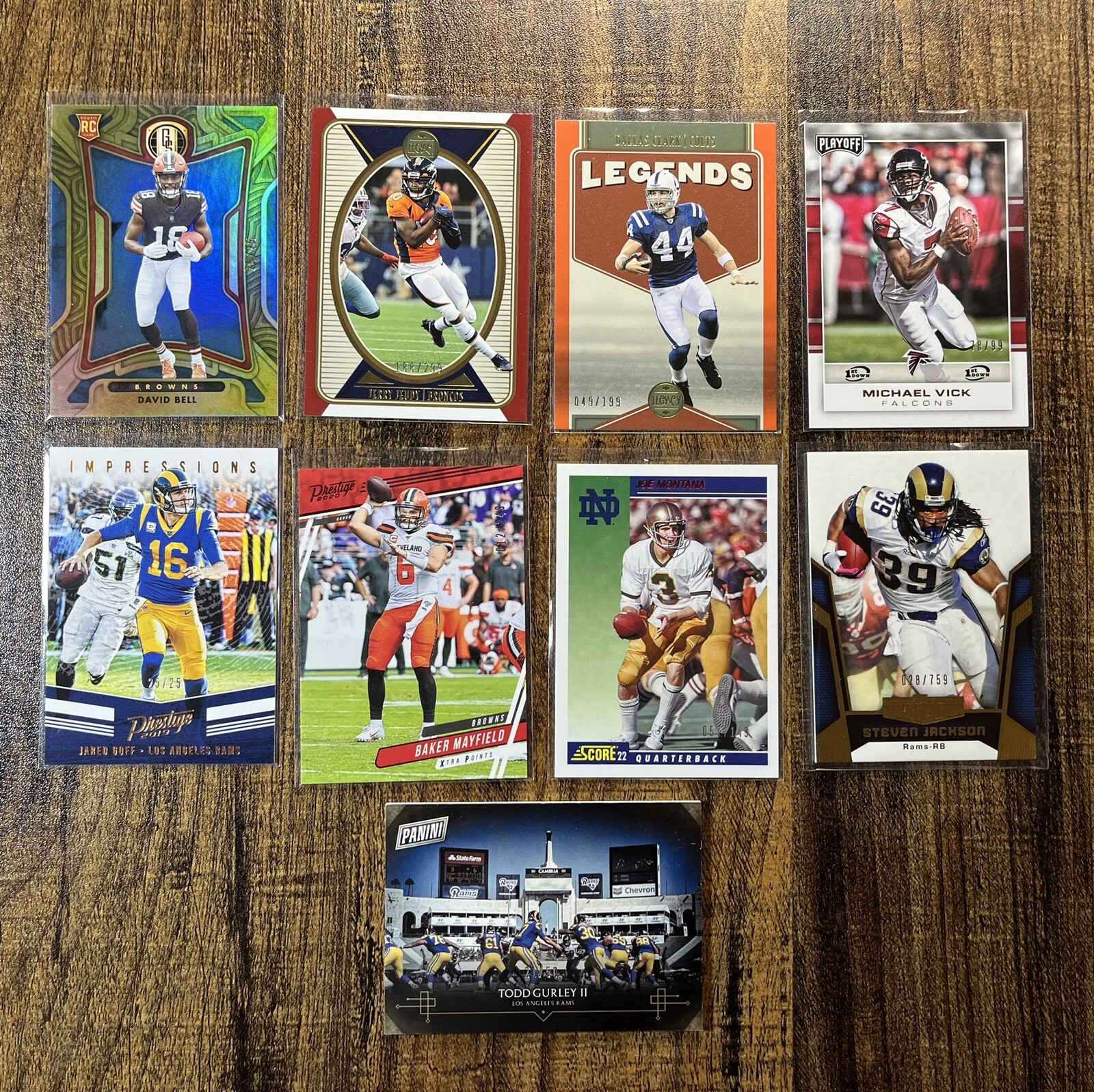 2016-2022 Panini NFL Football 9 Card Serial Numbered Lot Multiple Sets ...