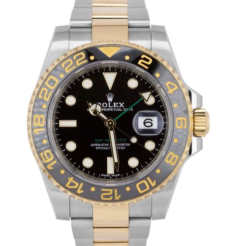 MINT Rolex GMT-Master II Ceramic BLACK Two-Tone 18K Gold 40mm 116713 LN ...