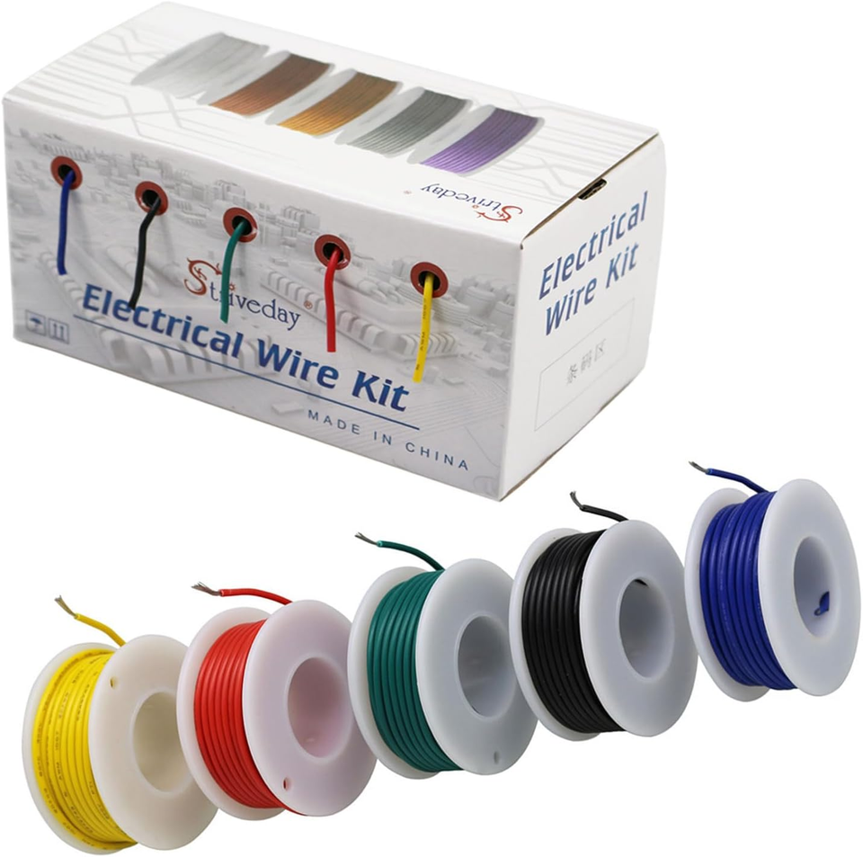 28 AWG Tinned Copper Wire Electric Wire Kit 28 Gauge Hook up Wire 300V ...