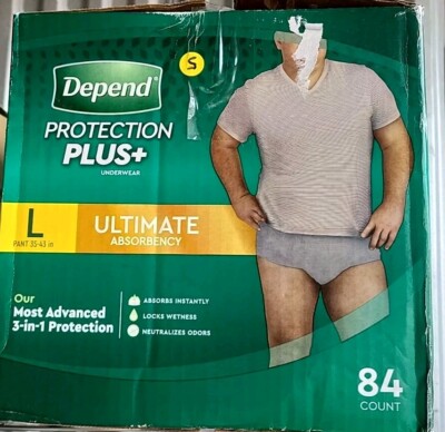 Depend Protection Plus Ultimate Underwear for Men Large 84 Count | eBay