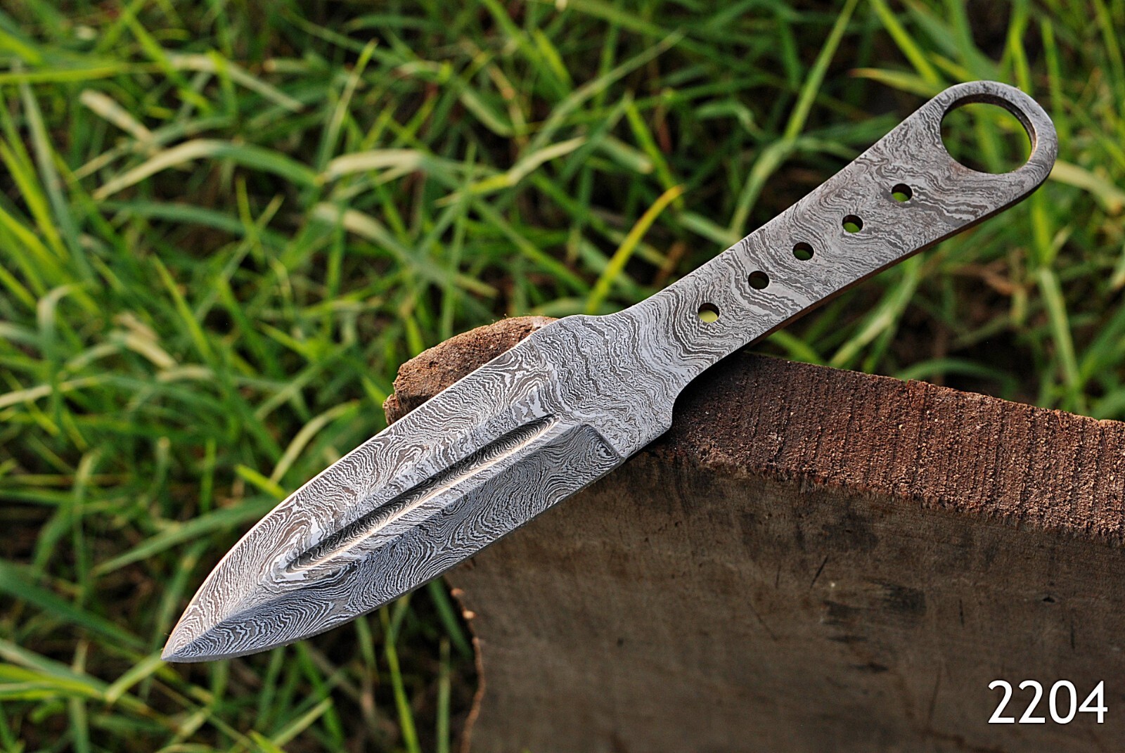 CUSTOM Damascus Steel Full Tang Dagger Hunting boot KNIFE BLANK BLADE ...