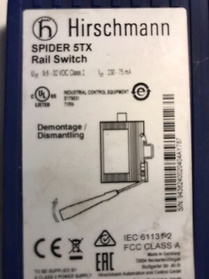 Hirschmann Spider 5TX Rail Switch 5 Port | eBay