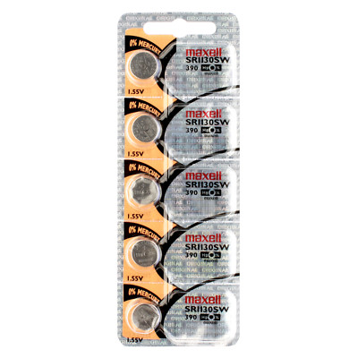 Maxell 390 SR1130SW Silver Oxide Watch Battery (5 Batteries) | eBay