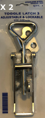 2 X Toggle Latch Stainless Steel Lockable Over Centre For Toolbox ...