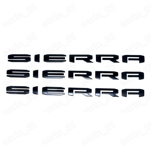 3PC FOR 2019-2024 GMC SIERRA LETTER EMBLEM SLT SLE 1500 2500 3500 ...