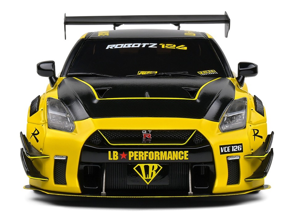 NISSAN SKYLINE GT-R (R35) LIBERTY WALK RHD YELLOW 1/18 DIECAST SOLIDO ...