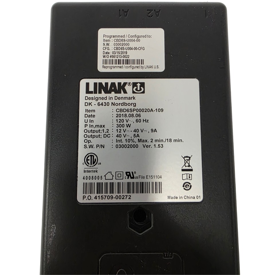 Linak CBD6SP00020A-109 Deskline 2-Channel Linear Actuator Controller ...