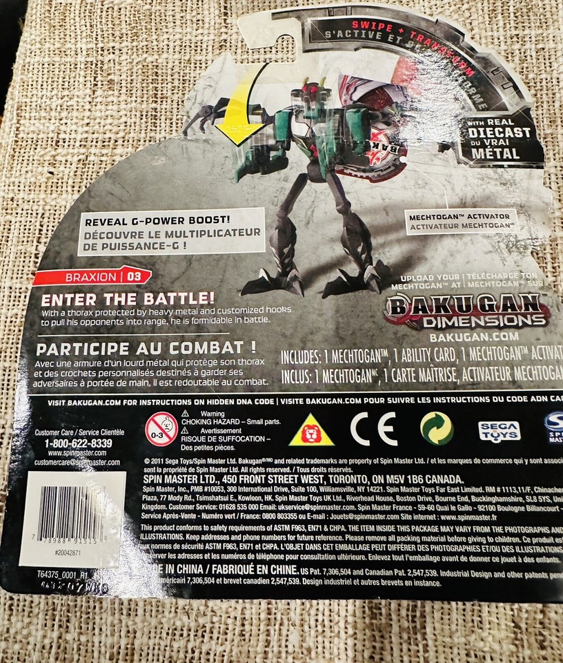 BAKUGAN MECHTOGAN SWIPE AND BATTLE BRAXION 03 Real Die-cast Toy Die ...