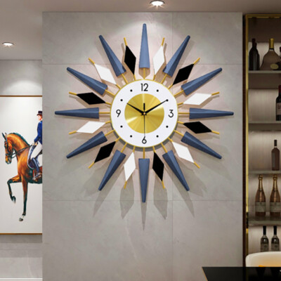 23.6 Inch Large Retro Metal Art Clock Mid Century Modern Wall Vintage ...