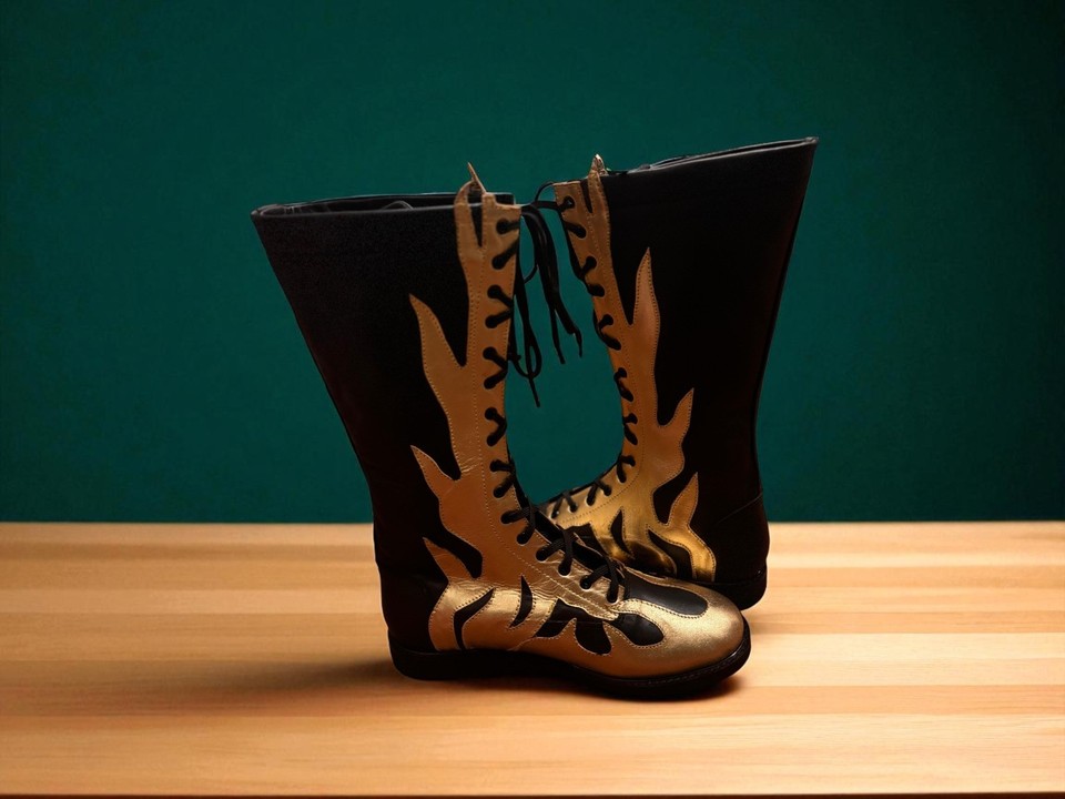 Handmade Wrestling Long Boots, Leather Wrestling Gear, Men Pro ...