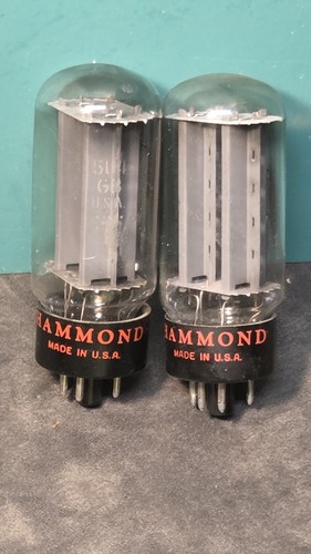 5U4 GB Tube Pair GE Gray Plate Side D Getter Rectifier Tube Test NOS ...