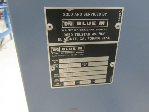 Blue M Hot Cold Chamber WSP-109BMP3 Shock Environmental Test Oven ...