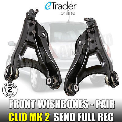 Renault Clio MK2 1998-2005 Front Lower Suspension Wishbones Arms Pair ...
