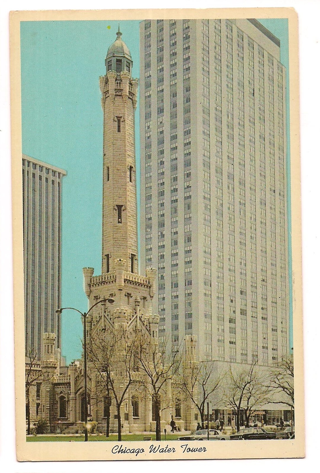 The OLD and the NEW CHICAGO WATER TOWER 777 BUILDING Illinois Postcard ...