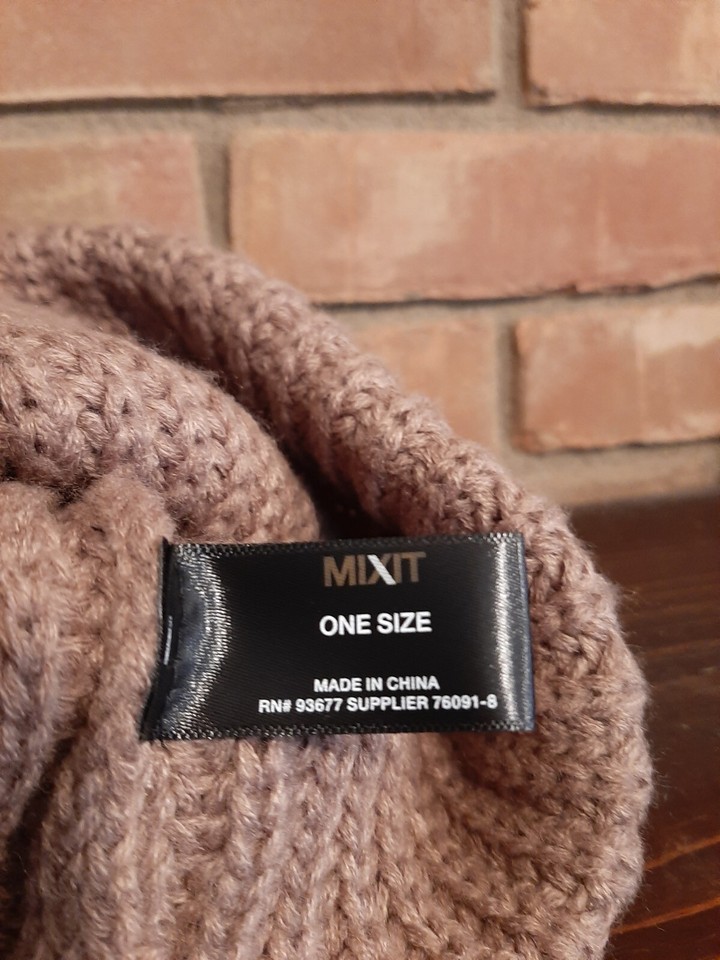 NWT Knit Hat, Faux Fur Poof Ball | eBay