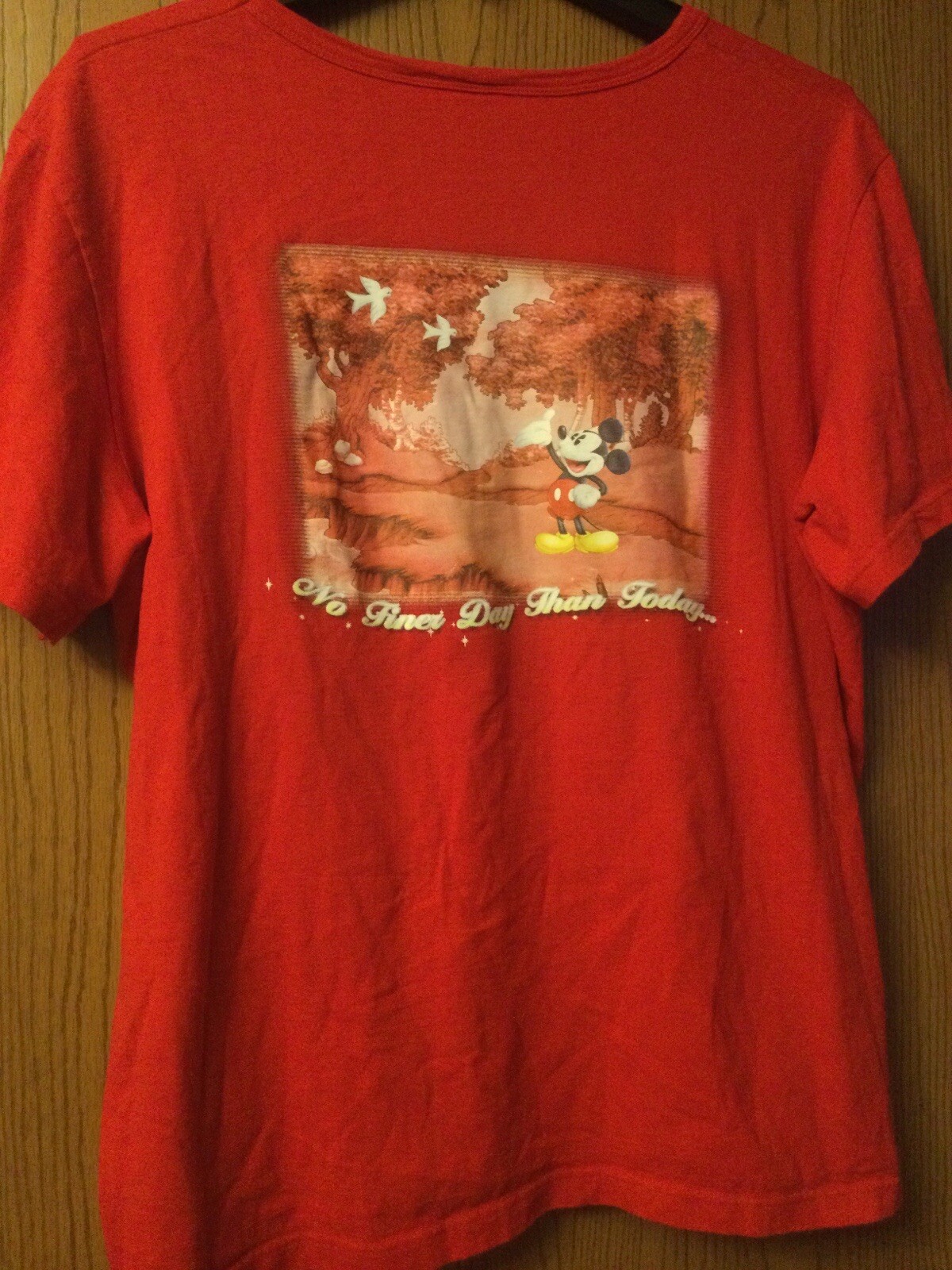 Mickey Mouse -“Mickey” - “No Finer Day Than Today” - Red/2X/Sm. Spot ...