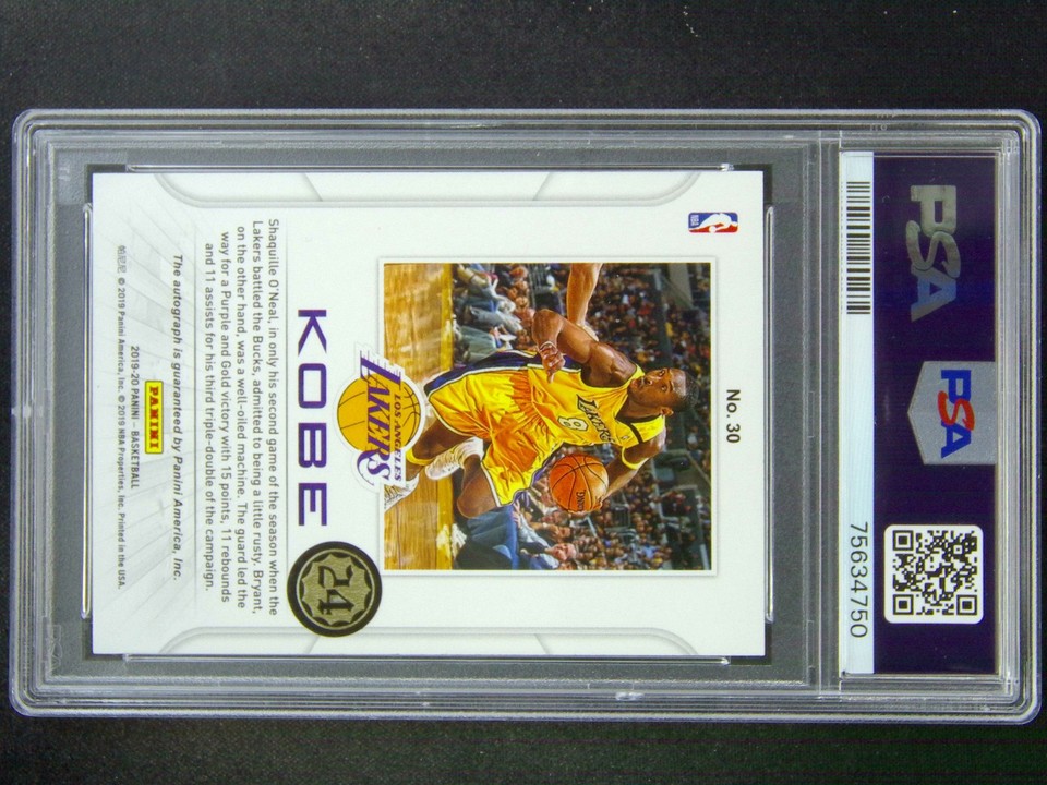 2019-20 Panini Contenders Kobe Bryant #30 on card Auto lakers PSA 8 /w ...