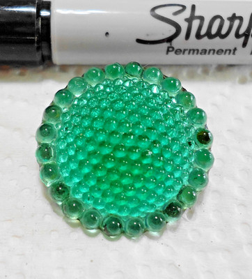 Vintage Green Glass GLOW Button 1 1/8" Metal Back | eBay