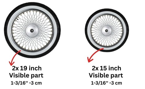 Portawall Slim 2x19" + 2x15" Tyre Trim Set – Motorcycle White Wall ...