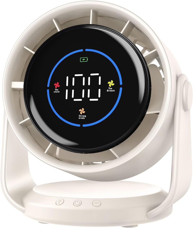 Desk Fans, Handheld Portable Turbo Fan Ultra Quiet Desk Fan, Digital ...