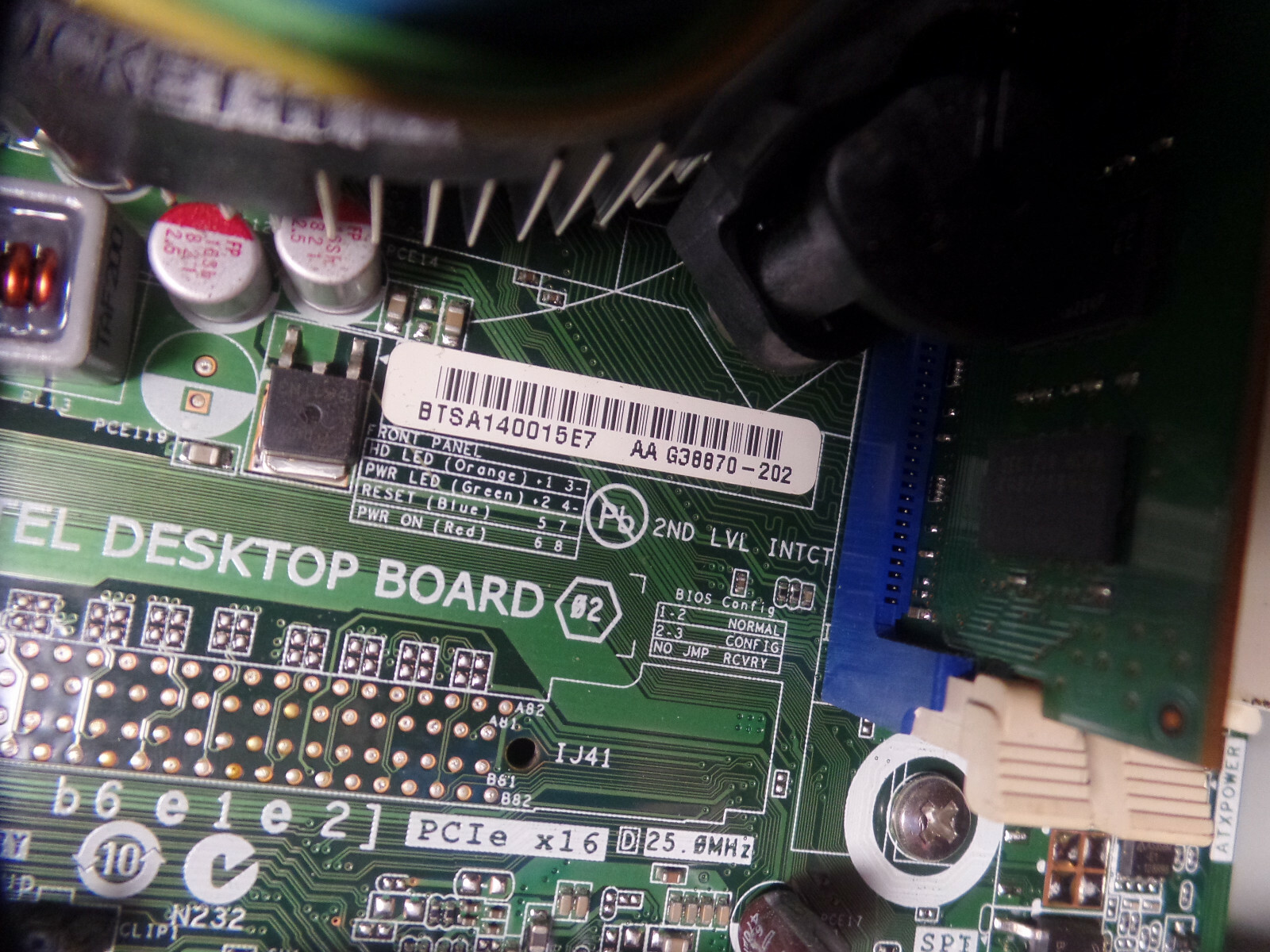 INTEL TOWER PC DH61SA G38870-202 MOTHERBOARD PENTIUM 2.70GHz WINDOWS 10 ...