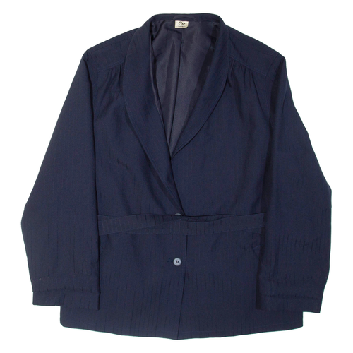 TREVIRA Belted Mens Blazer Jacket Blue Pinstripe XL