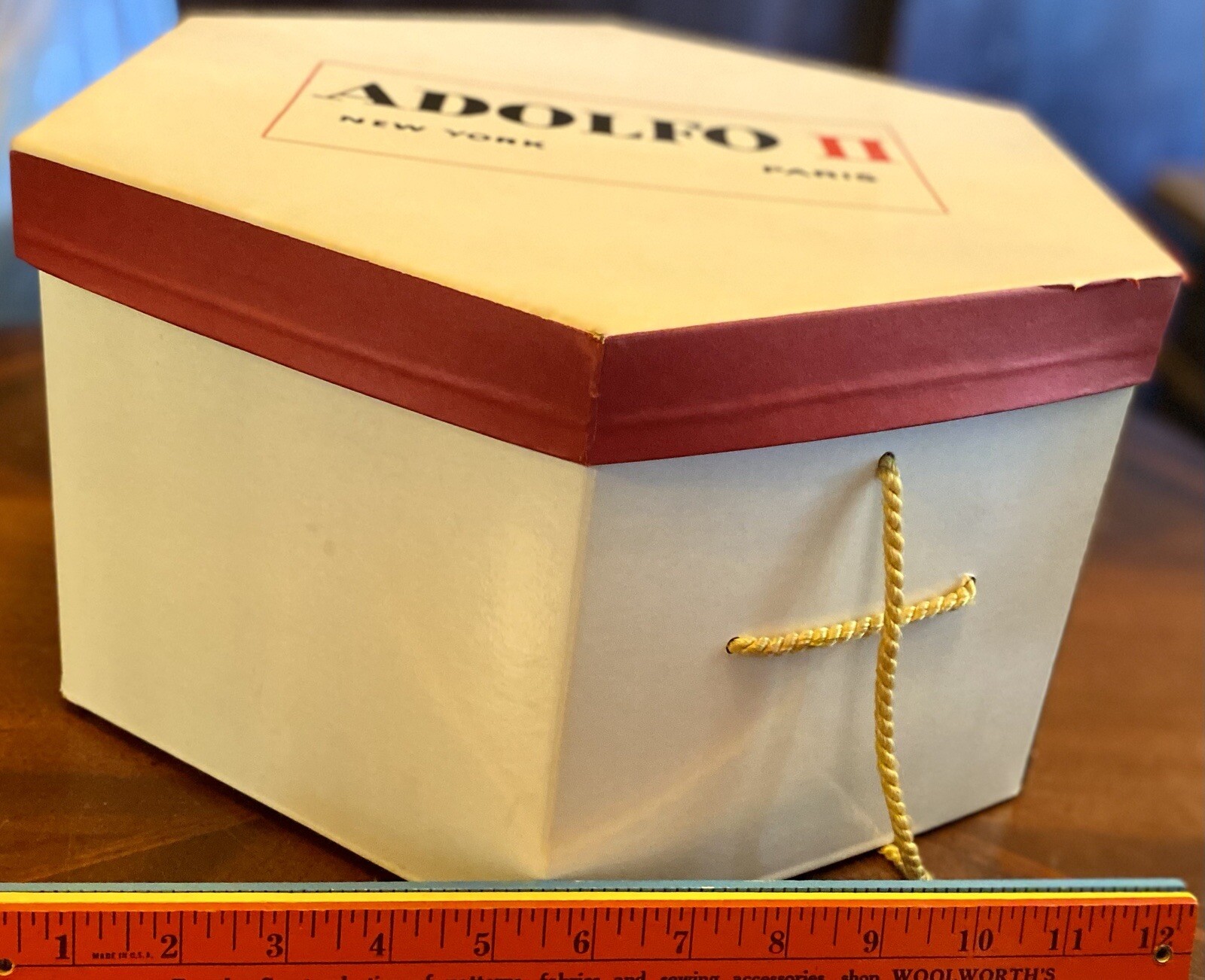 Antique Cardboard Hat Box Adolfo - Gem