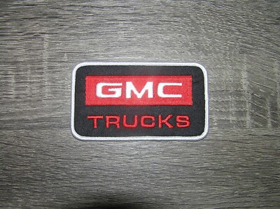 General Motors GMC Trucks Black Red Embroidered Iron On Patch 4" x 2.25 ...