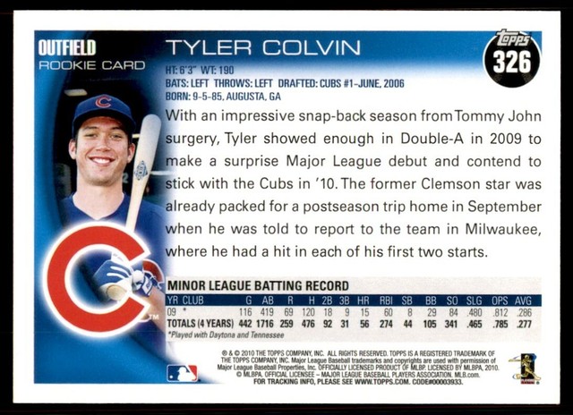 2010 Topps - Players in Background #326 Tyler Colvin for sale online | eBay