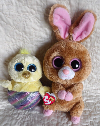 Ty Beanie Boos EASTER LOT 3 Hopson EASTER BUNNY RABBIT SLIPPERS MEGG ...