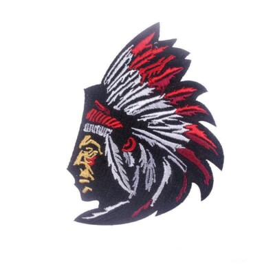 indian chief headdress emblem patch iron-on embroidered 2697 | eBay