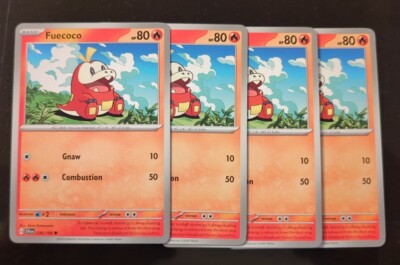 Scarlet & Violet Base Set Fuecoco (x4) 36 Fire Type Play Set 4 cards | eBay