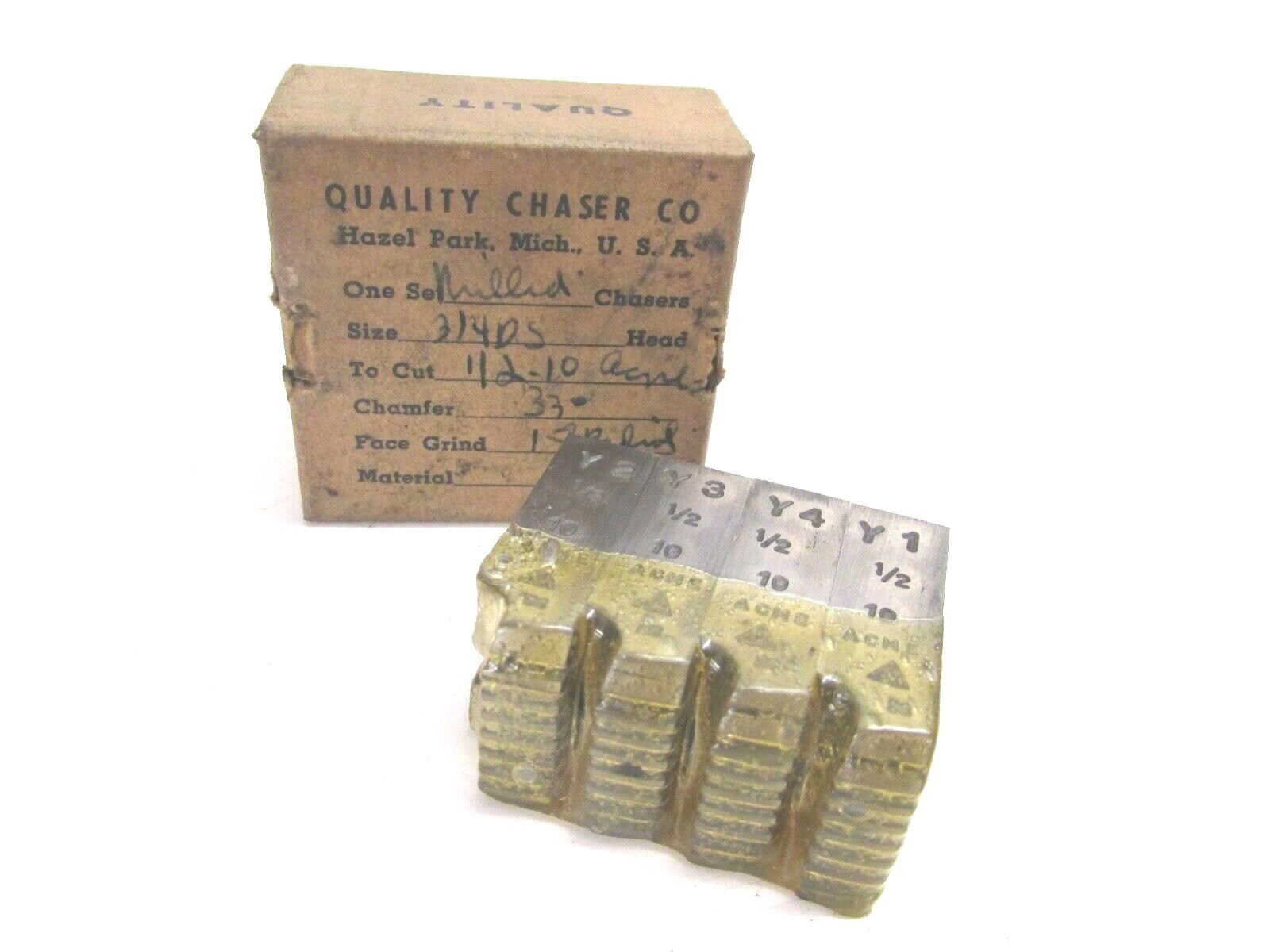 (4) QUALITY CHASER Co. INSERT CHASERS 3/4" DS, 1/2"-10, 15º HOOK 33º ...