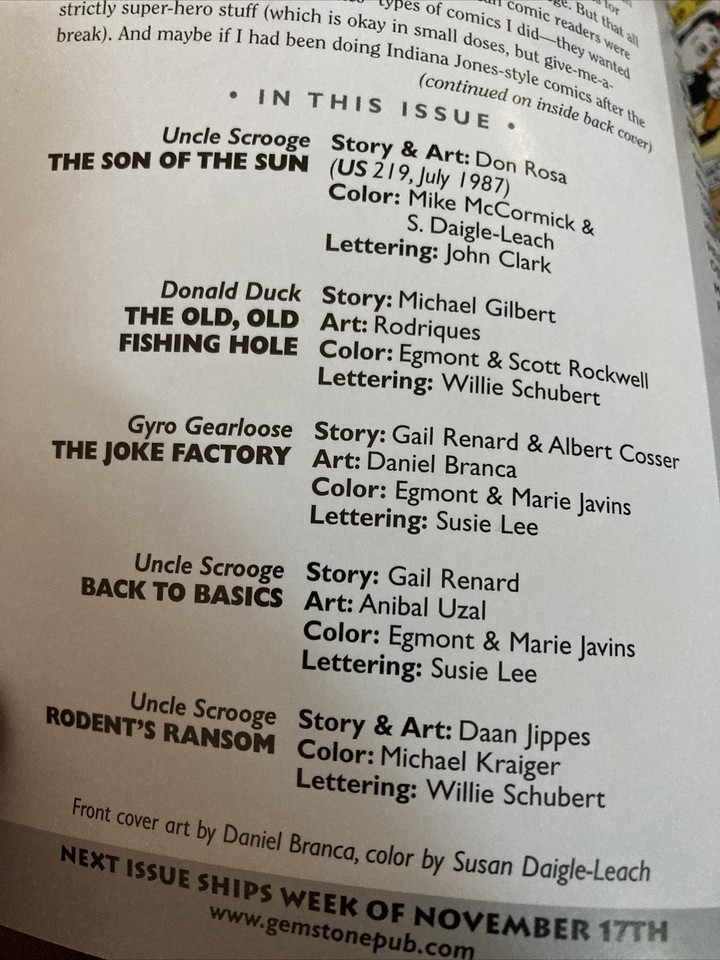 Walt Disney's Uncle Scrooge Comic Book 335 GEMSTONE Donald Duck Don ...