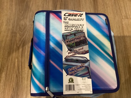 ⚡️Case-It Mighty Zip Tab 3-inch Zipper Binder Teal, Pink, White ...