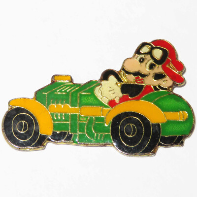 NINTENDO SUPER MARIO CAR PIN BADGE! 1993 PROMO CLASSIC RETRO WORLD SNES ...
