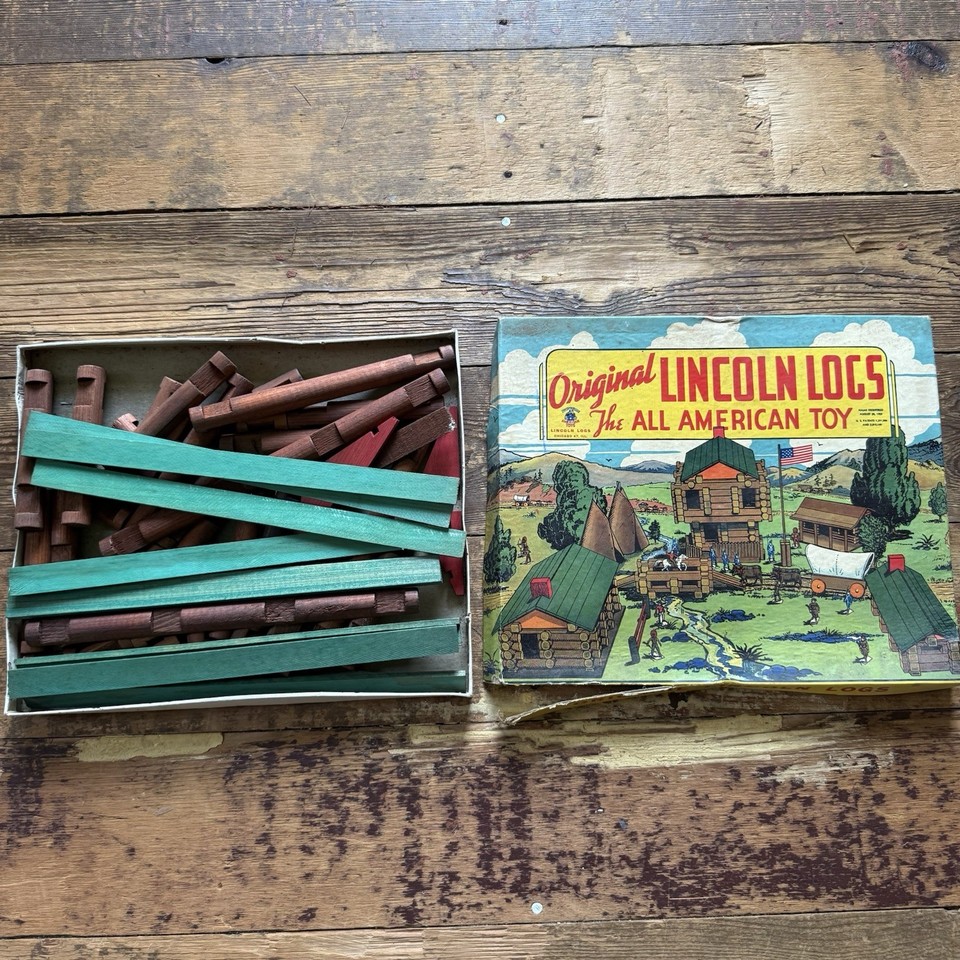 Vintage 1980s Lincoln Logs With box, Incomplete, Rare | eBay