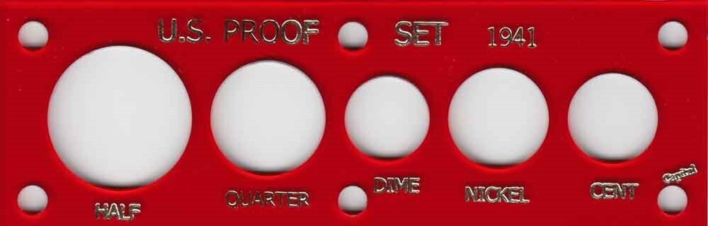 Capital Holder For 1941 US Proof Set Display Case Red Plastic Cent to ...