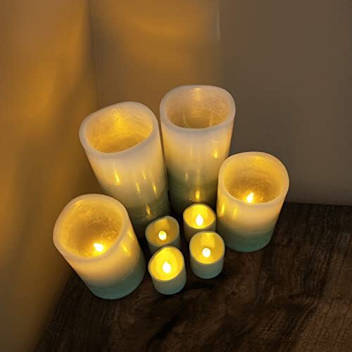Green Candles Flameless Led Candles W/ Remote Control Set Of 8 Led ...