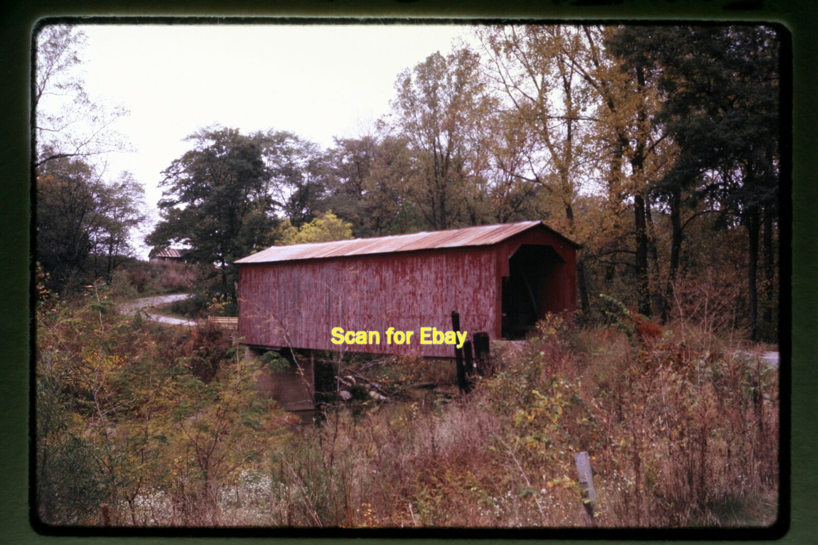 Wallace Indiana, Fountain County Covered Bridge in 1967, Original Slide ...