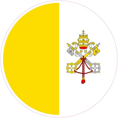 Vatican City Round Country Flag Vinyl Decal Sticker Car Truck Bumper ...