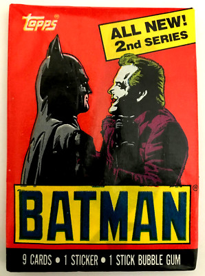 1989 Topps Batman Cards, 1 Sealed Joker Wax PACK (2nd Series) From Box ...