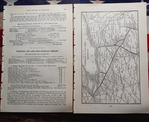 1902 Train Route Map + Report WHEELING & LAKE ERIE RAILROAD Fuller Mine ...