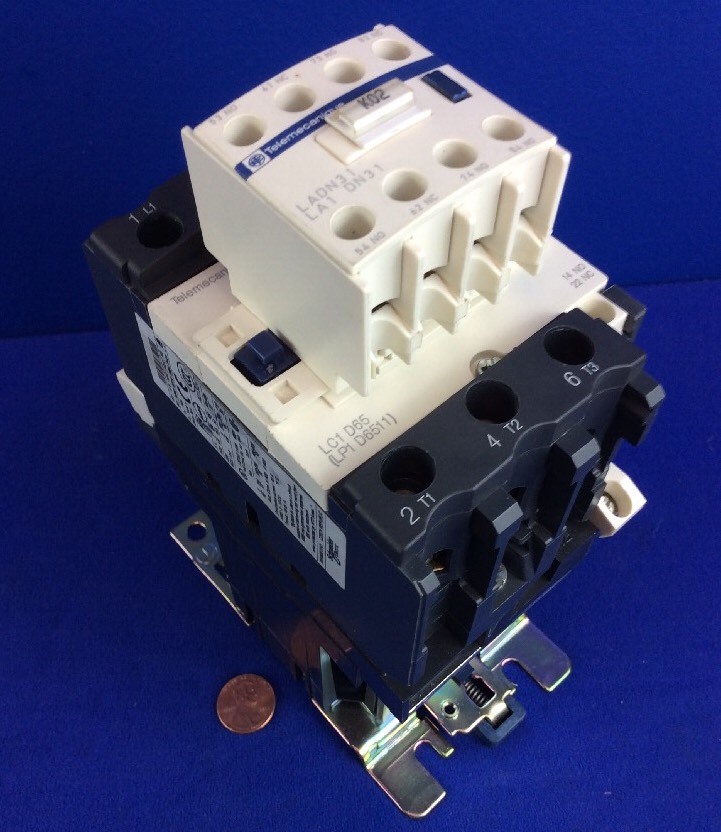 Schneider Electric LC1 D65 CONTACTOR W/ LADN31 AUX CONTACT | eBay