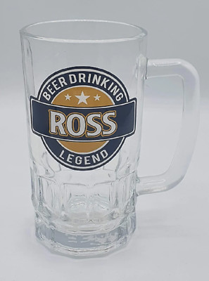 Ross Beer Drinking Legend Glass Beer Mug Stein 500ml Fathers Day ...
