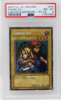 2003 Yu-Gi-Oh! Gemini Elf LON #000 1st Edition Labyrinth of Nightmare ...