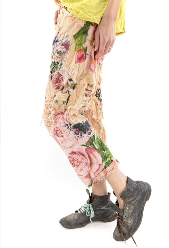 Magnolia Pearl Cotton Applique Miner Denim pants Butterfly Bird BNWT ...