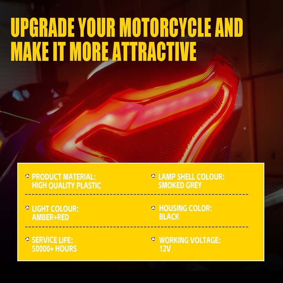 Integrated LED Tail Light Brake Turn Signals For Yamaha YZF R3 R25 2013 ...