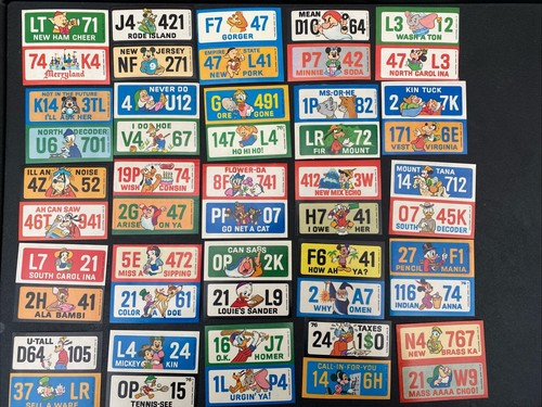 1976 Wonder Bread Walt Disney Crazy License Plates. COMPLETE Set HIGH ...